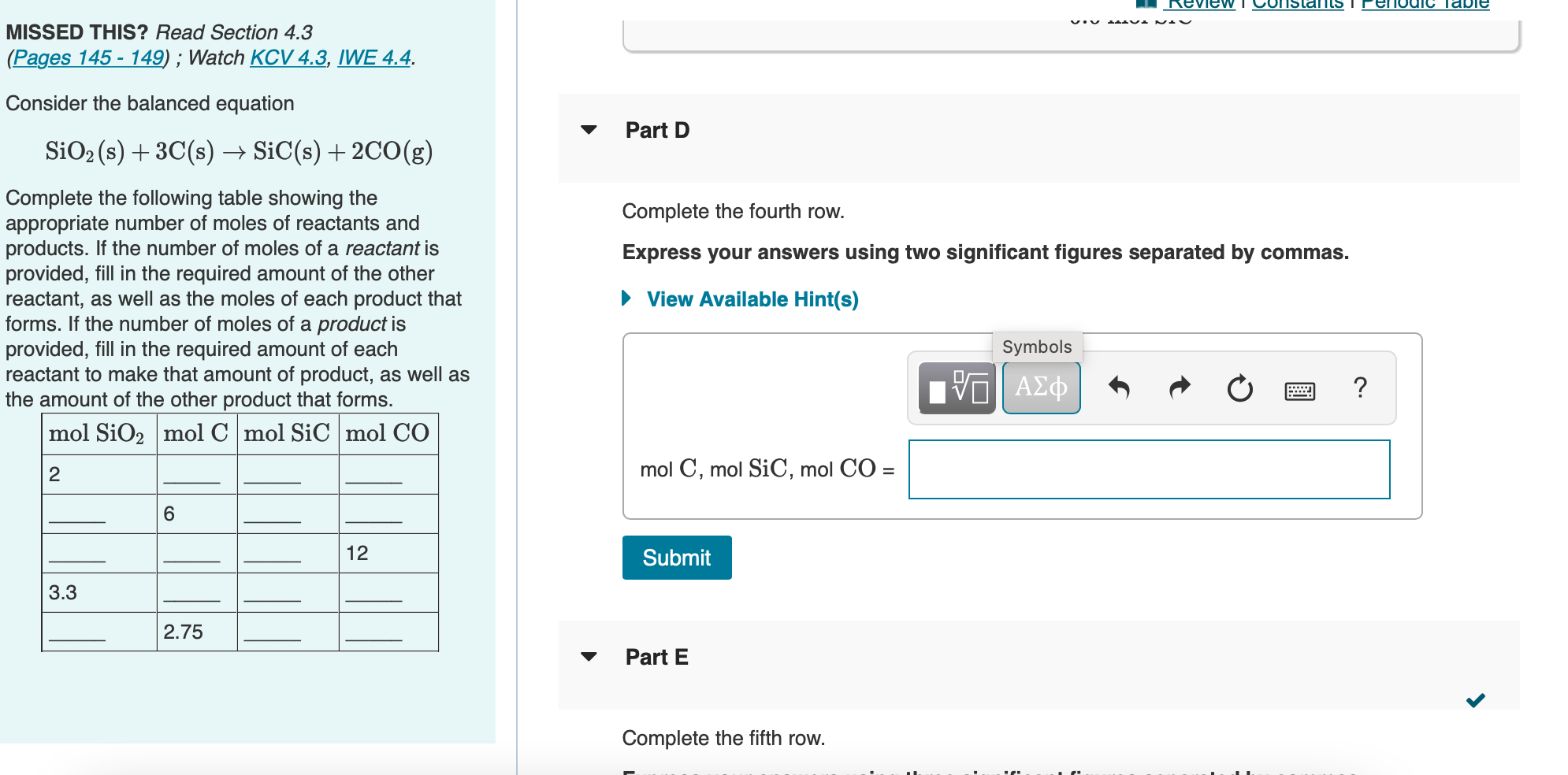 Solved View Islal ILS dic Table v. LV. N. MISSED THIS? Read | Chegg.com
