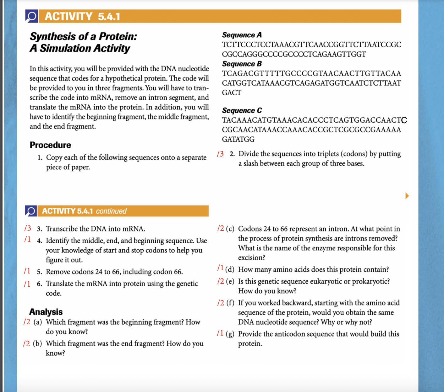 Solved (solve form question 2-6) ﻿SBI 4U – ﻿Unit 3 ﻿Lab | Chegg.com