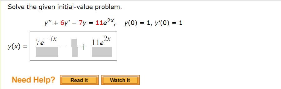 Solved Solve the given initial-value problem. y(x) = y" + | Chegg.com