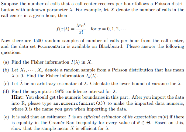 Solved Below is the information for "PoissonData is | Chegg.com