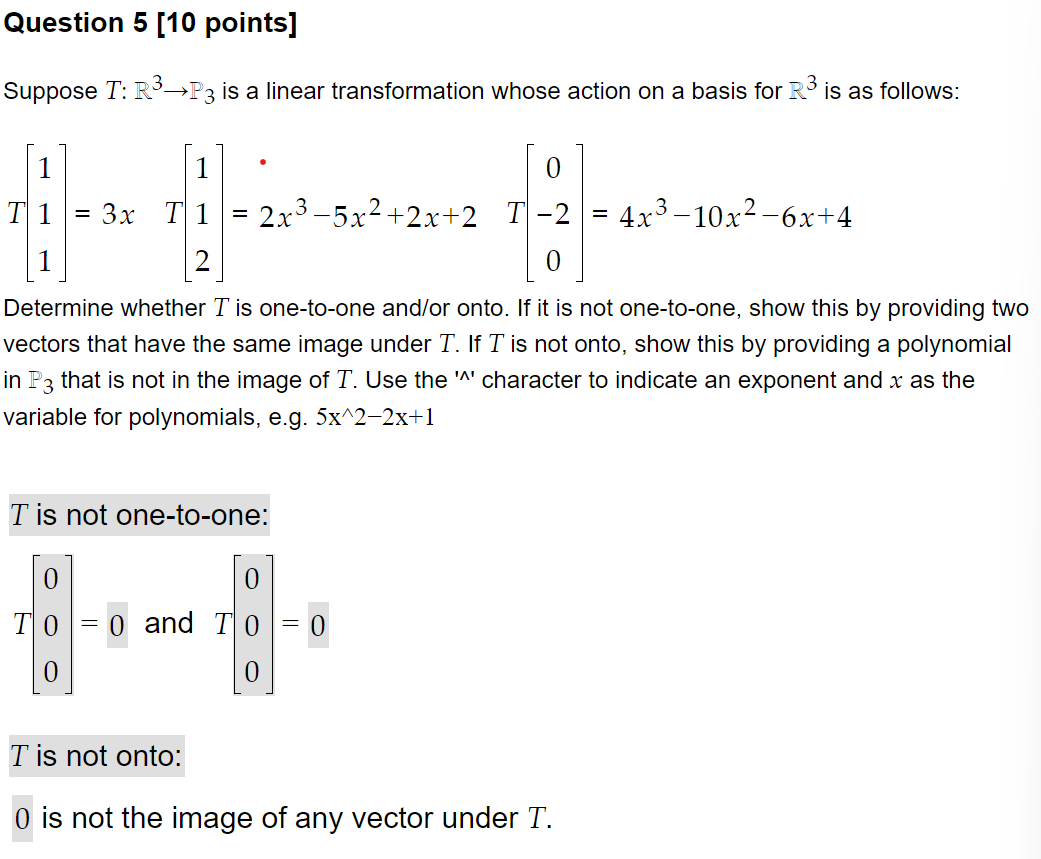 Solved Suppose T:R3→P3 is a linear transformation whose | Chegg.com