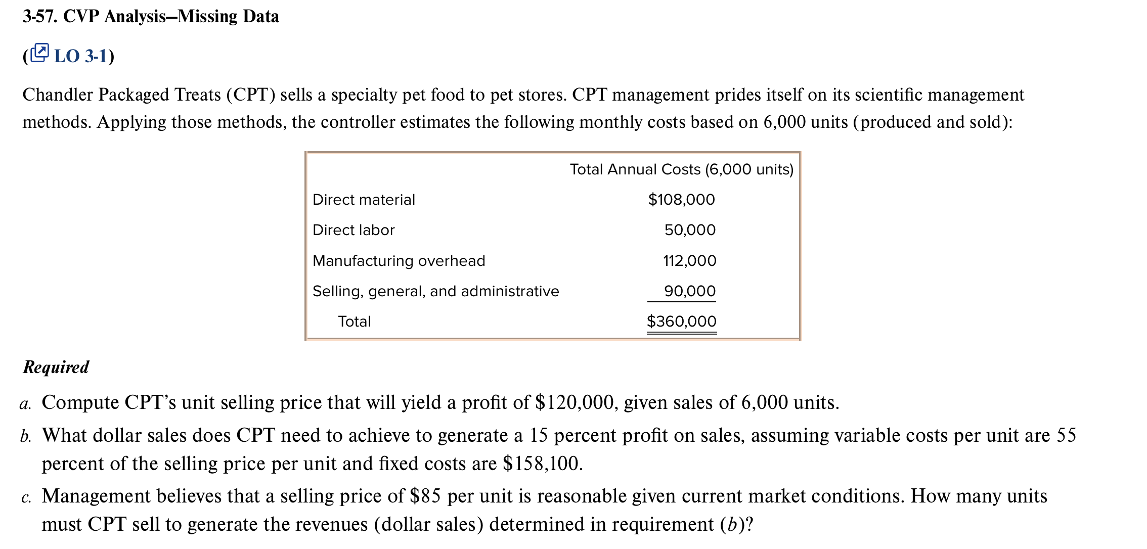 Solved ( (O 3−1) Chandler Packaged Treats (CPT) sells a | Chegg.com