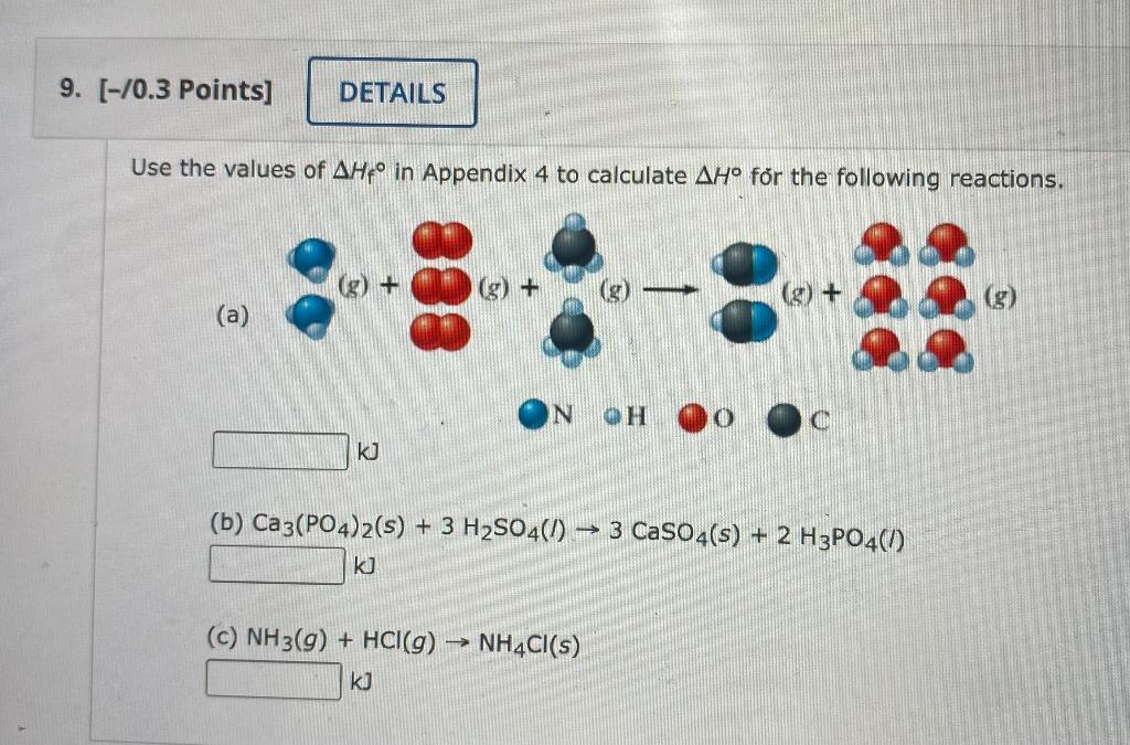 Use the values of ΔHf∘ in Appendix 4 to calculate ΔH∘ | Chegg.com