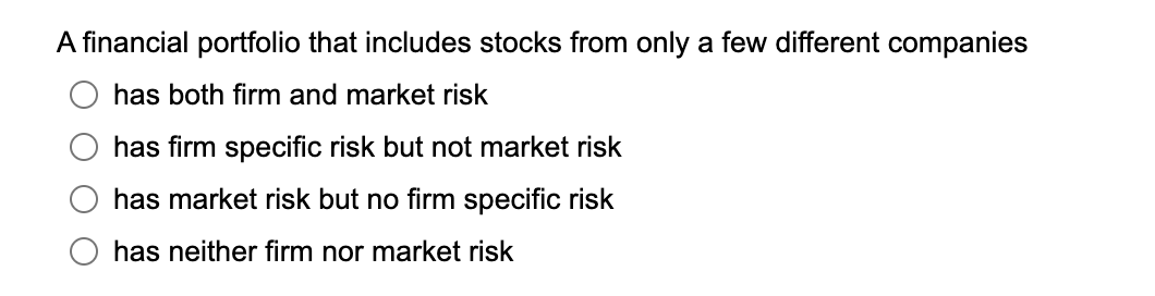 Solved A financial portfolio that includes stocks from only | Chegg.com