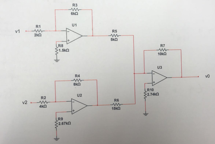 Solved compute V0 in terms of v1, v2 and v3 for the circuit | Chegg.com