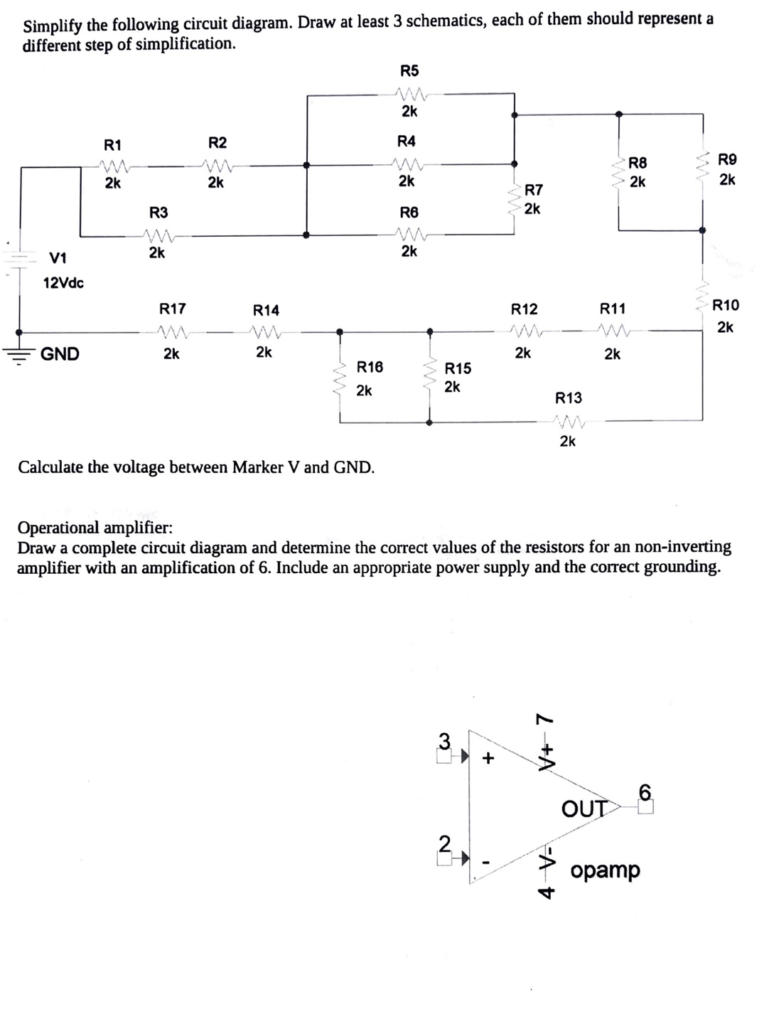 Simplify the following circuit diagram. Draw at least | Chegg.com