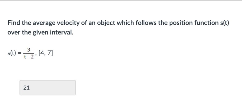 Solved -2,14 Find the average velocity of an object which | Chegg.com