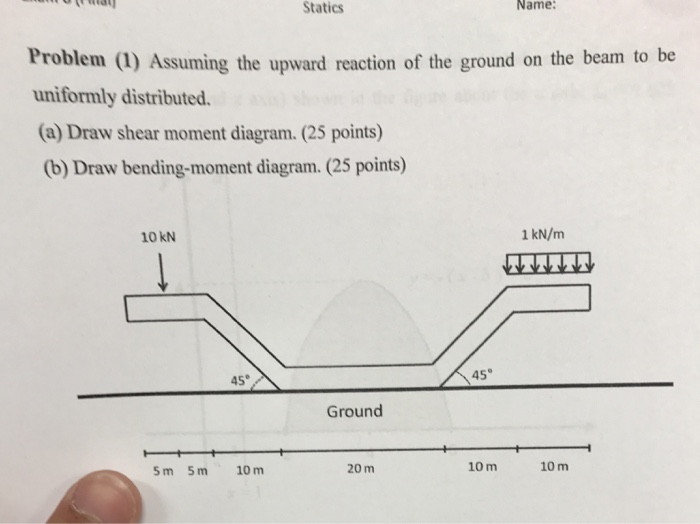 Solved Statics Name: Problem (1) Assuming the upward | Chegg.com