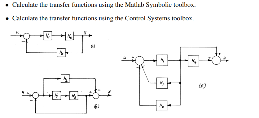 Solved • Calculate the transfer functions using the Matlab | Chegg.com
