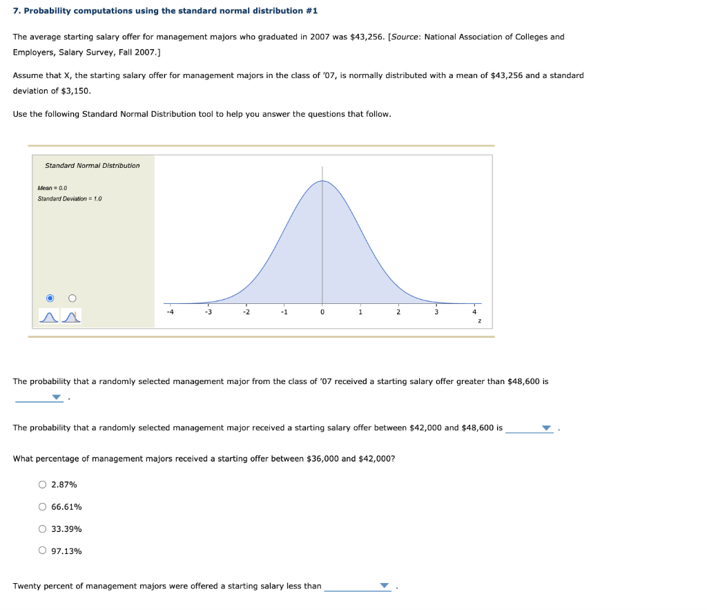 Solved 7. Probability computations using the standard normal | Chegg.com