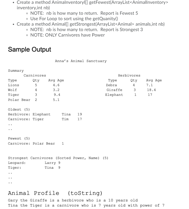 I have created the following 4 classes Animal, | Chegg.com