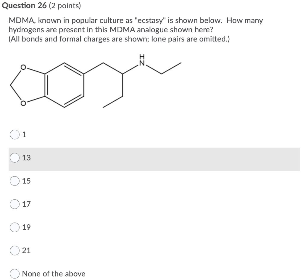 Solved Question 26 (2 points) MDMA, known in popular culture | Chegg.com Solved Question 26 (2 points) MDMA, known in popular culture | Chegg.com