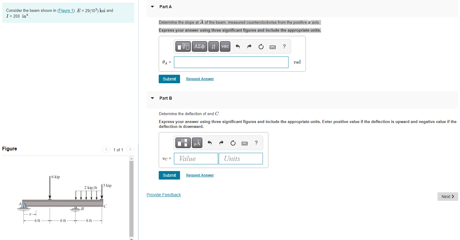 Solved Consider the beam shown in (Figure 1). E=29(103)ksi | Chegg.com