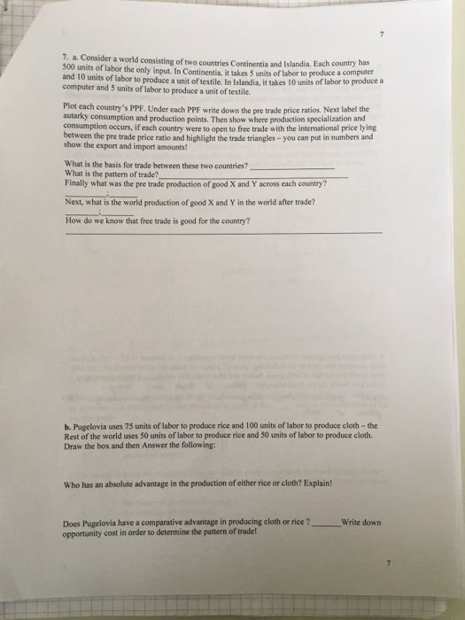 6. a. Given your understanding of the Ricardo model | Chegg.com