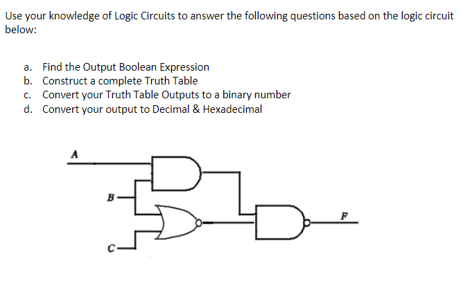 Solved Use your knowledge of Logic Circuits to answer the | Chegg.com