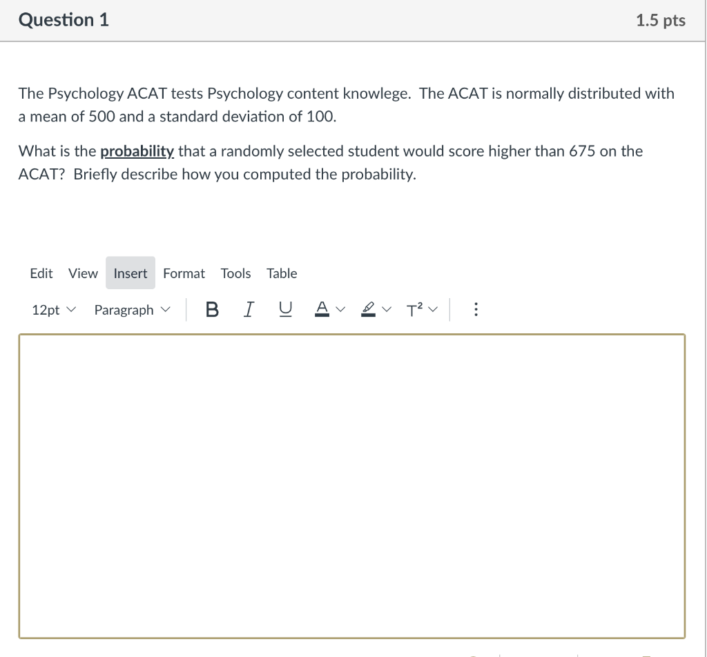 Solved The Psychology ACAT tests Psychology content | Chegg.com