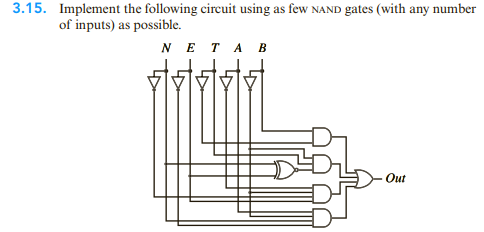 Solved 3.15. ﻿Implement the following circuit using as few | Chegg.com