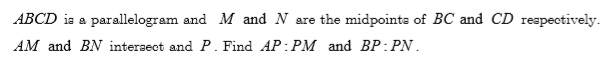 Solved ABCD is a parallelogram and M and N are the midpoints | Chegg.com