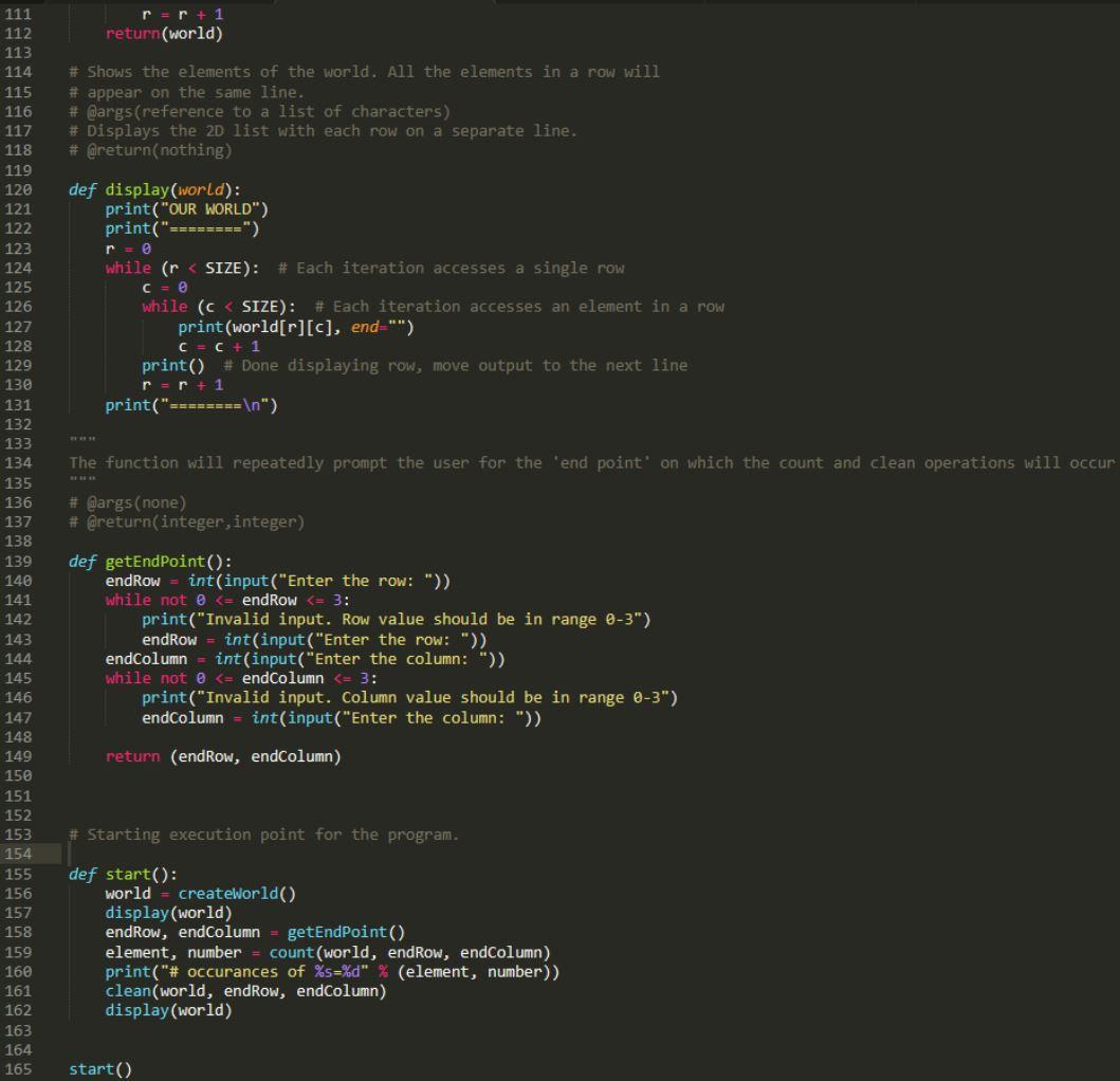 Solved The function getendpoint will have endrow and | Chegg.com