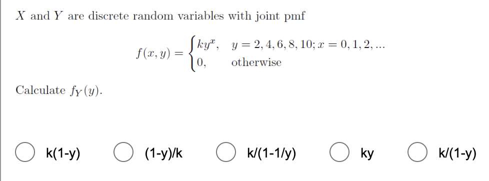 Solved X and Y are discrete random variables with joint pmf | Chegg.com