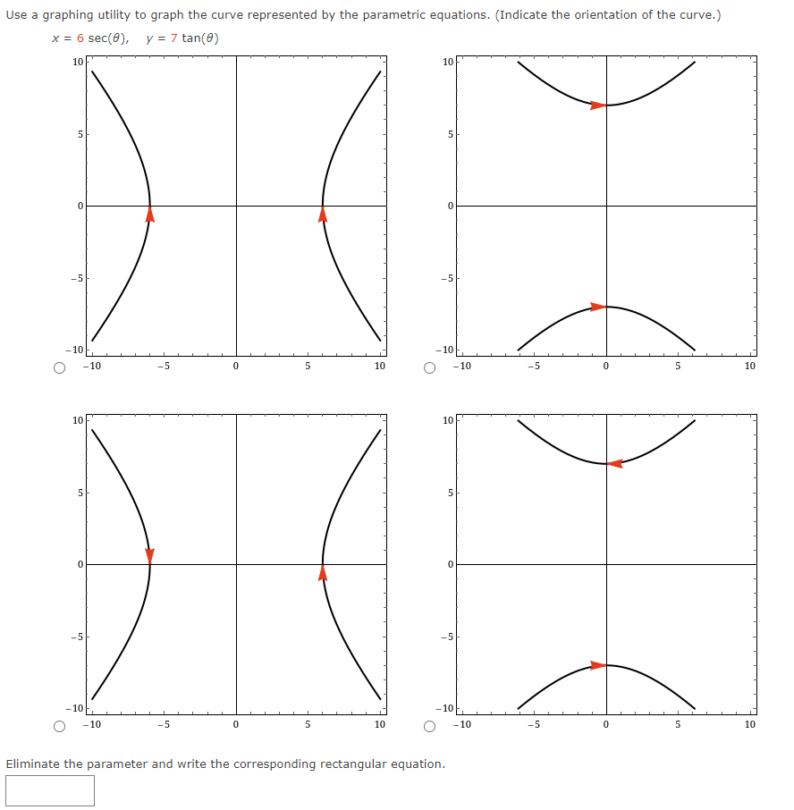 Solved Use A Graphing Utility To Graph The Curve Represented