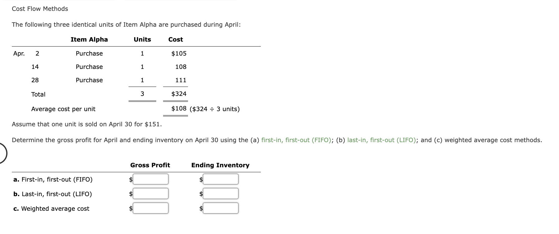 Solved Cost Flow Methods The following three identical units | Chegg.com