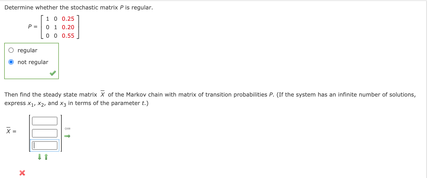Solved Determine Whether The Stochastic Matrix P Is Regular
