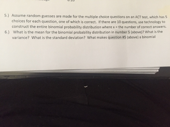 Solved Assume random guesses are made for the multiple | Chegg.com