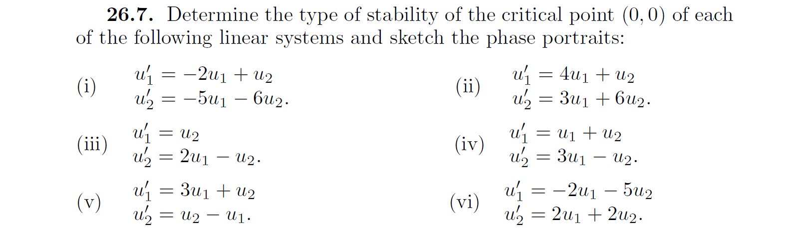 Solved = 26.7. Determine the type of stability of the | Chegg.com