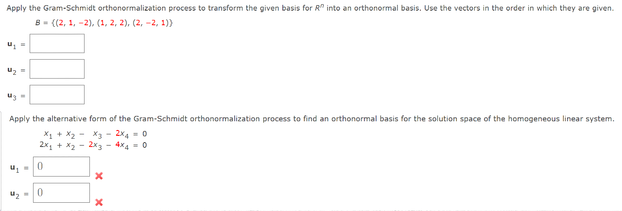 Solved Apply the Gram-Schmidt orthonormalization process to | Chegg.com