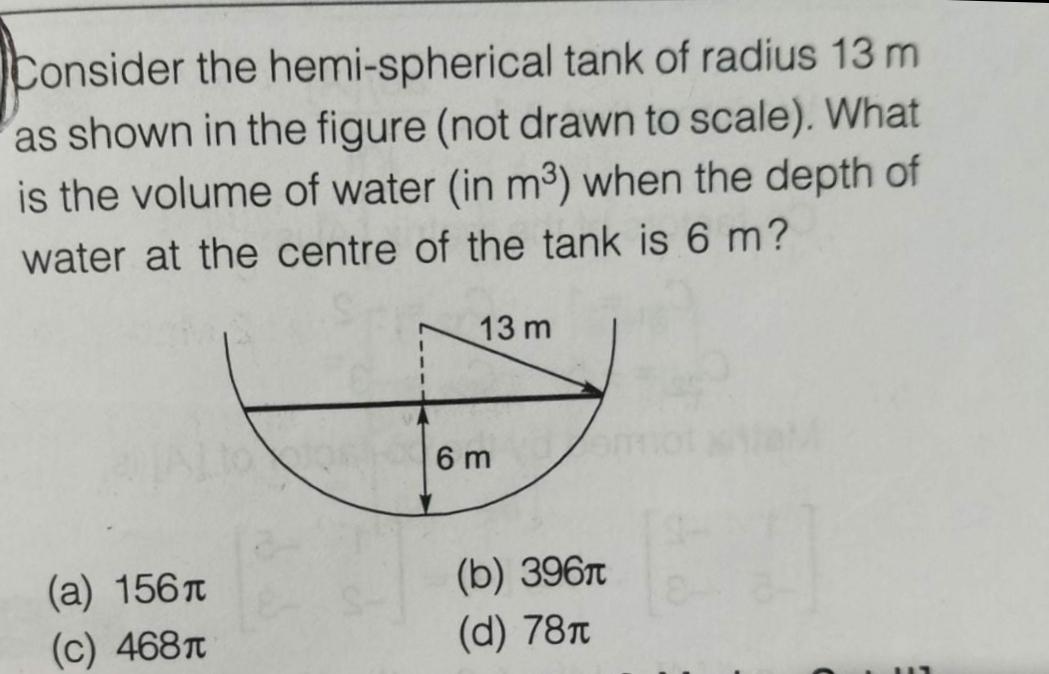 Solved Consider the hemi-spherical tank of radius 13 m as | Chegg.com