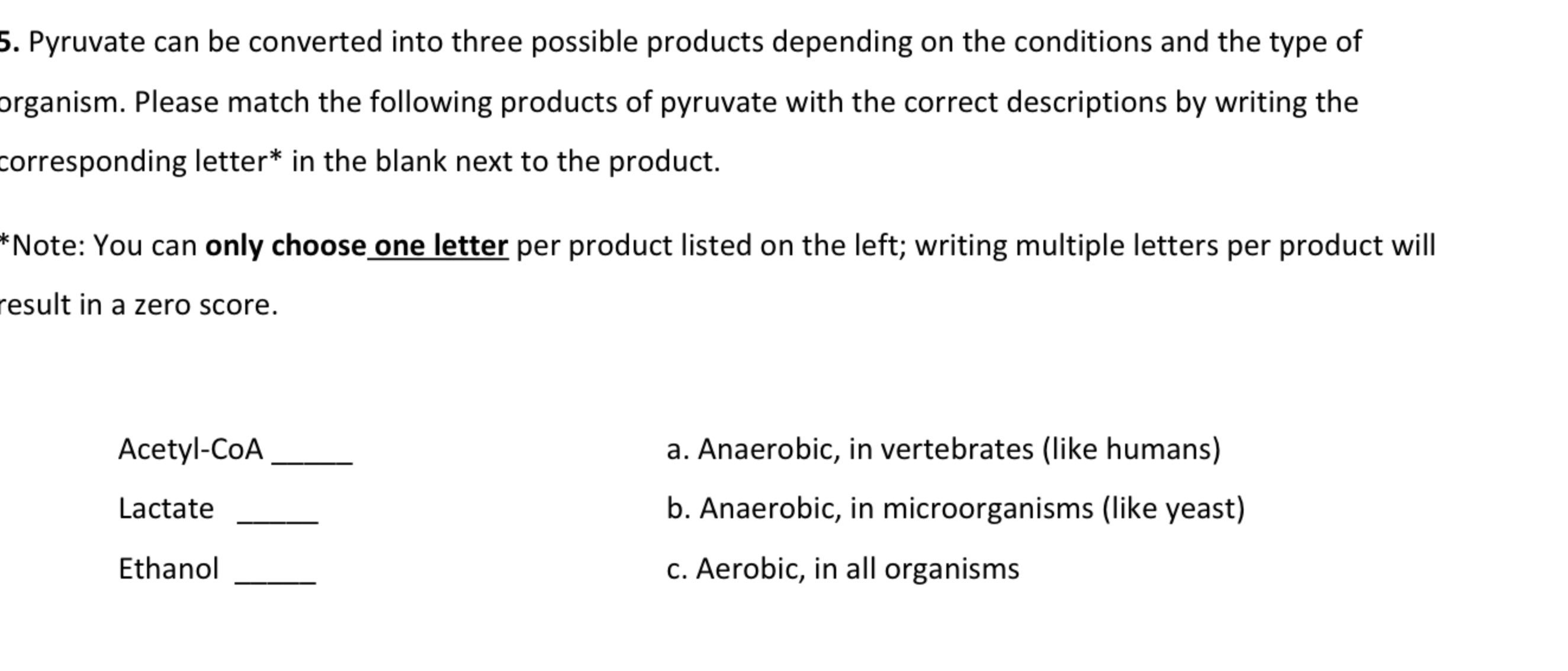Solved Pyruvate can be converted into three possible | Chegg.com