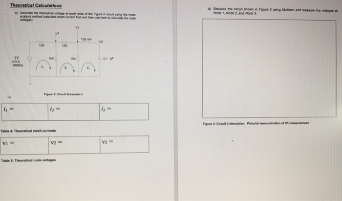Solved Calculate the theoretical voltage at each node of the | Chegg.com