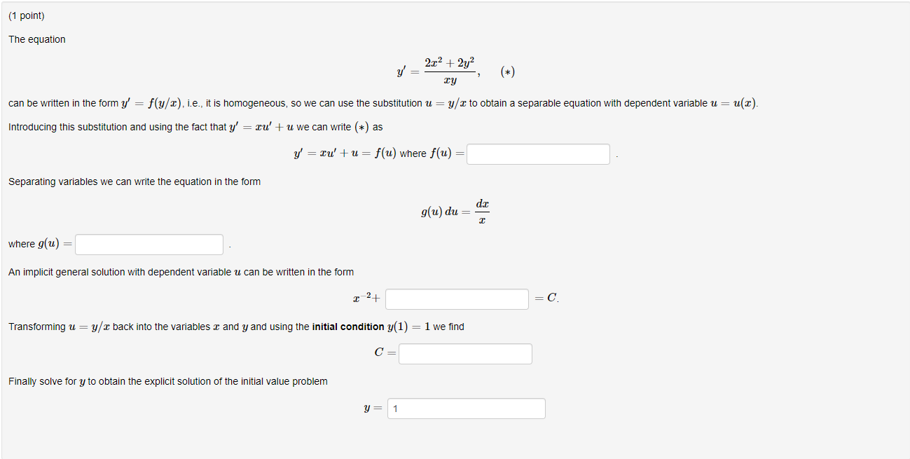 Solved The equation y′=xy2x2+2y2, can be written in the form | Chegg.com
