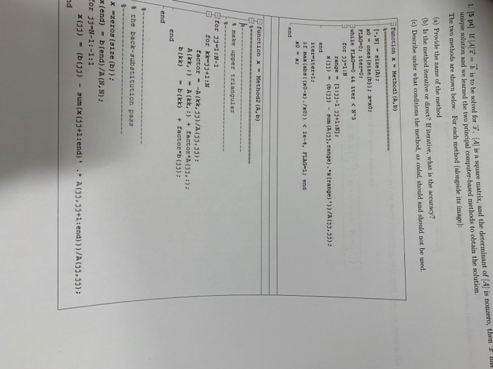 Solved unique solution and we learned the two principal | Chegg.com