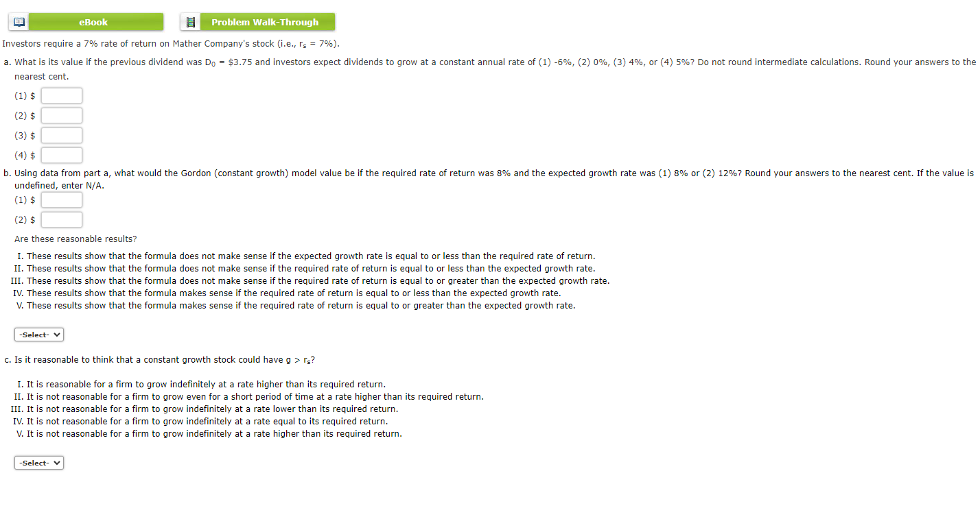 Solved Investors require a 7% rate of return on Mather | Chegg.com