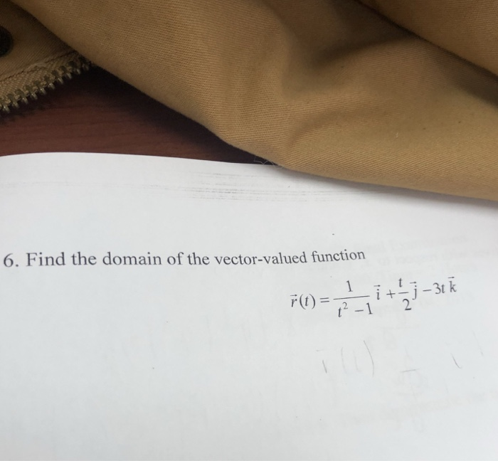 Solved 6. Find the domain of the vector-valued function r(t) | Chegg.com