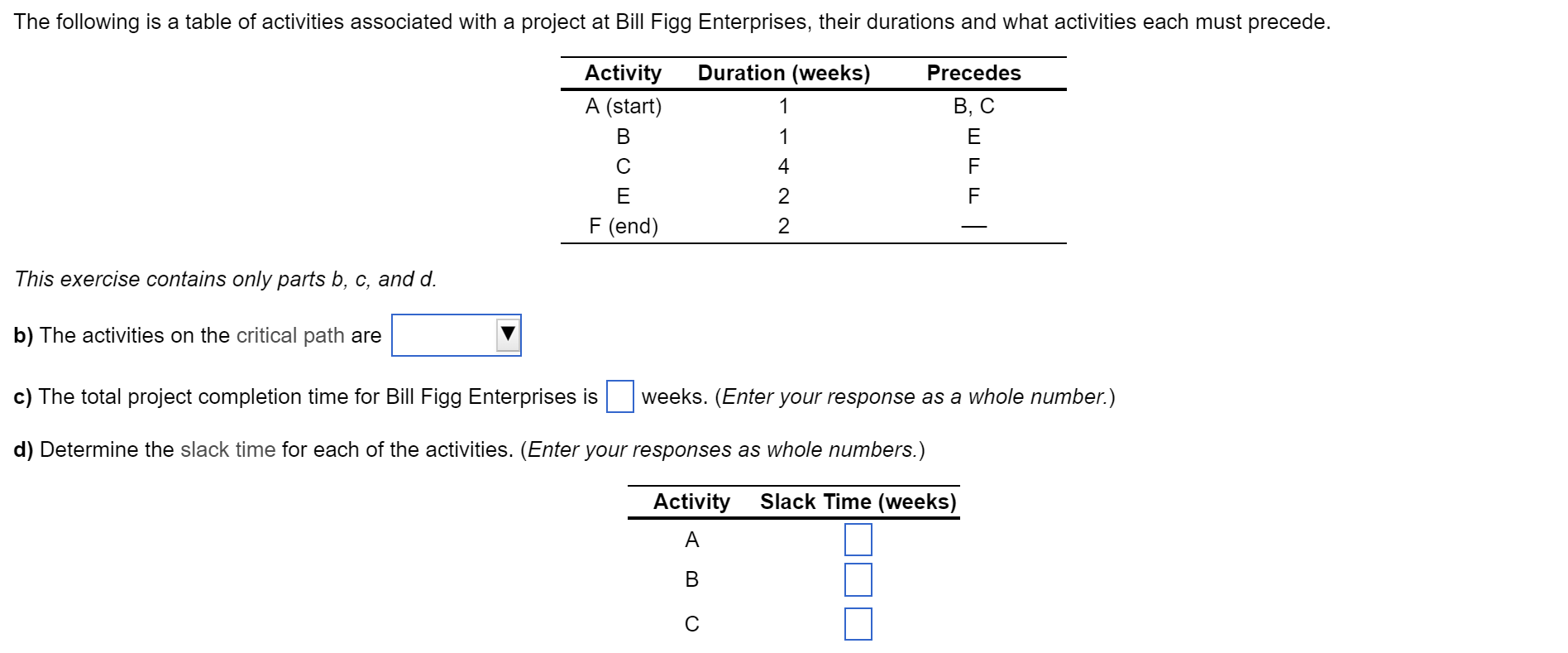 Solved This exercise contains only parts b,c, and d. b) The | Chegg.com