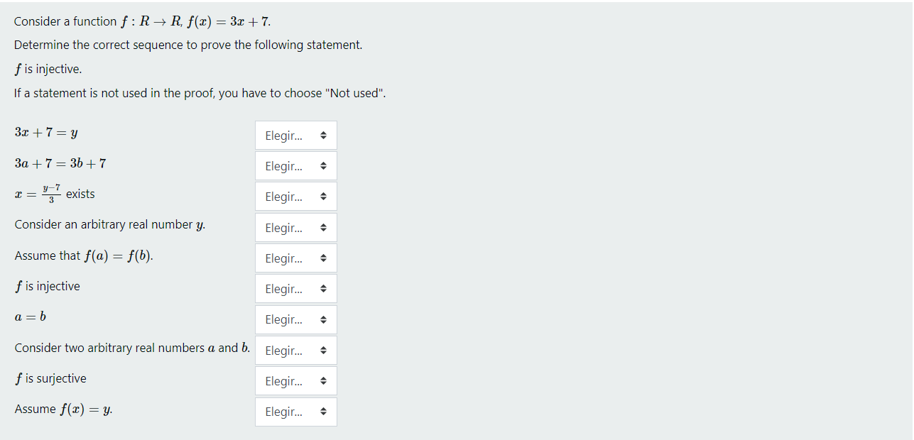 Solved Consider a function f:R + R, f(x) = 3x + 7. Determine | Chegg.com