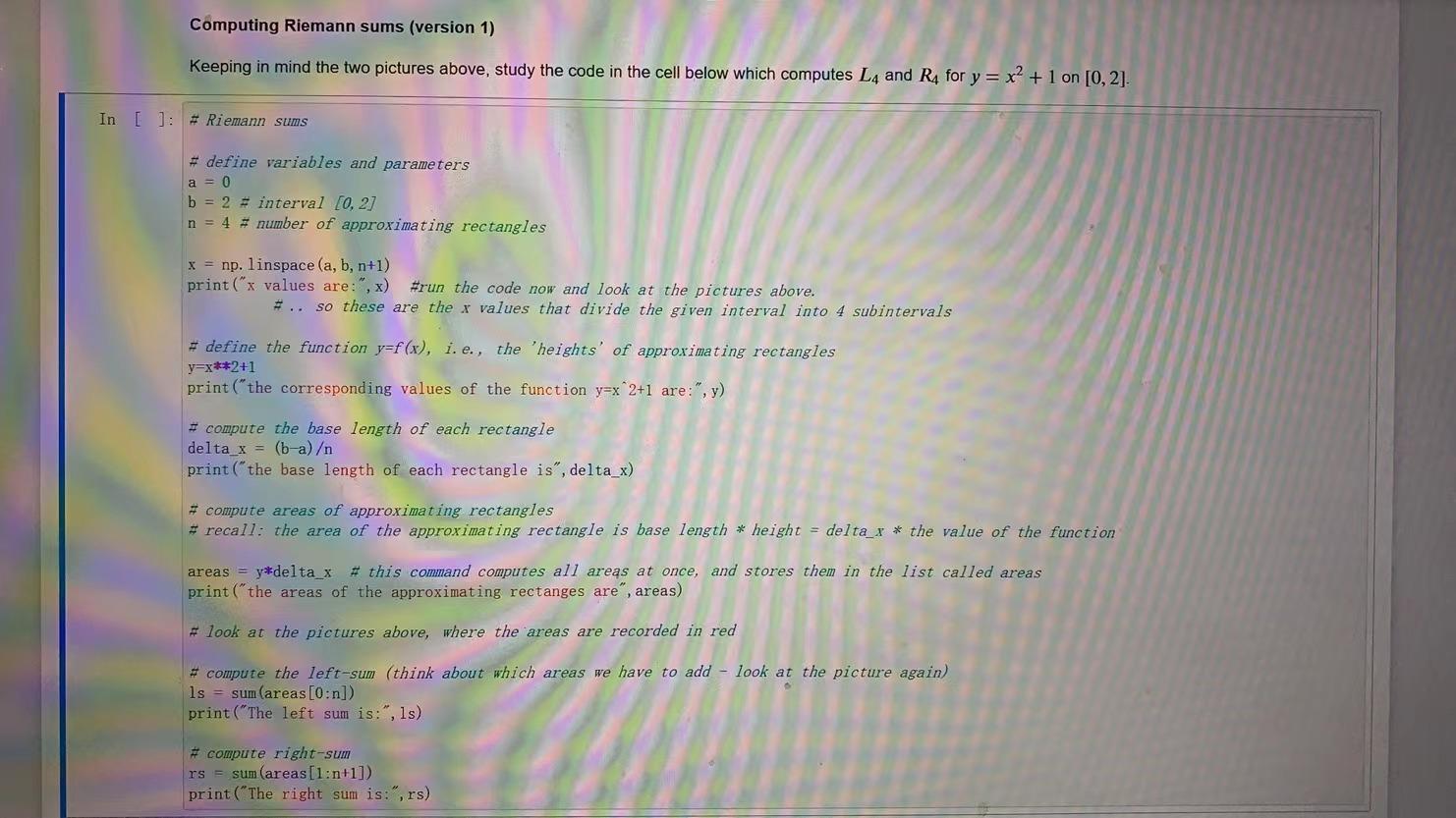 Working with Riemann sums First, we work on a couple | Chegg.com