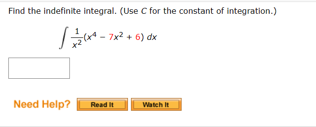 Solved Find the indefinite integral. (Use C for the constant | Chegg.com