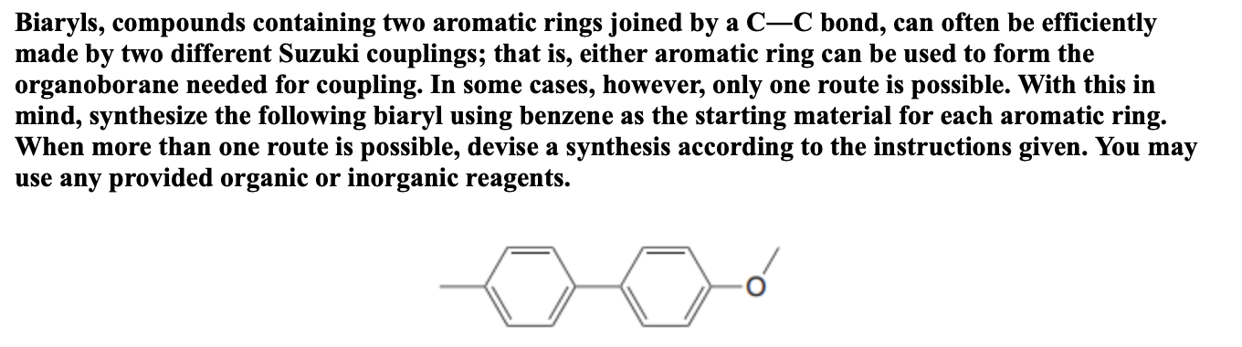 Biaryls, compounds containing two aromatic rings | Chegg.com