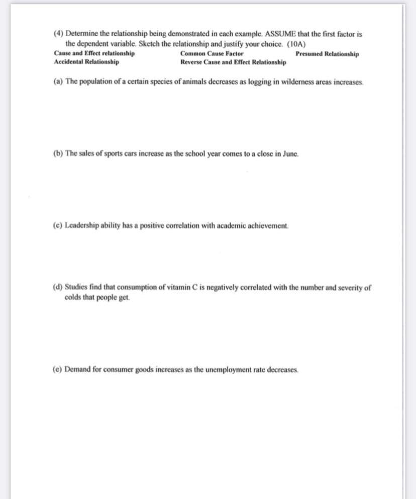 Solved (4) Determine the relationship being demonstrated in | Chegg.com