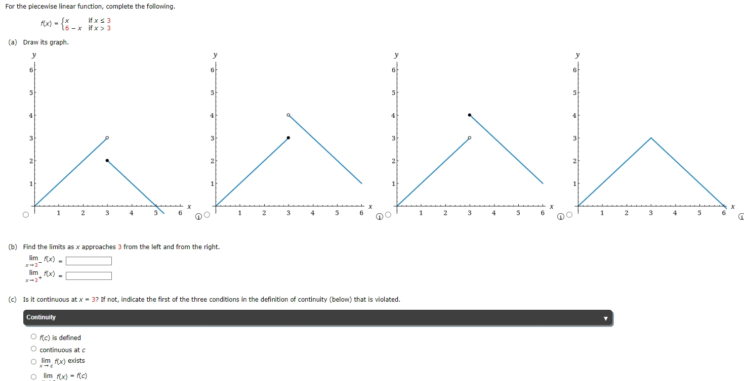 Solved For the piecewise linear function, complete the | Chegg.com