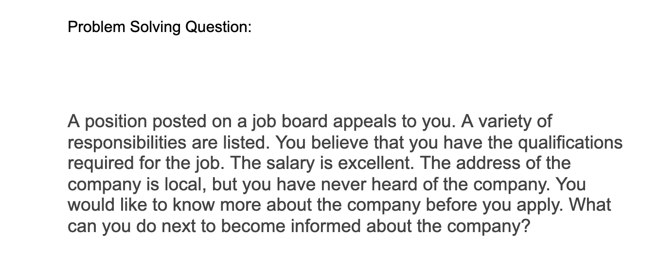 Solved Problem Solving Question: A position posted on a job | Chegg.com