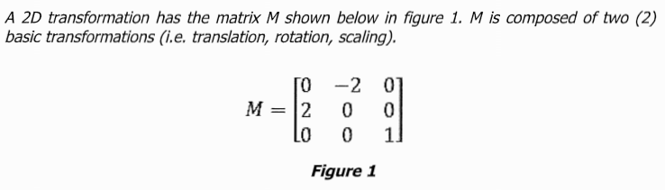 Solved a) Identify the basic transformations that make up M, | Chegg.com