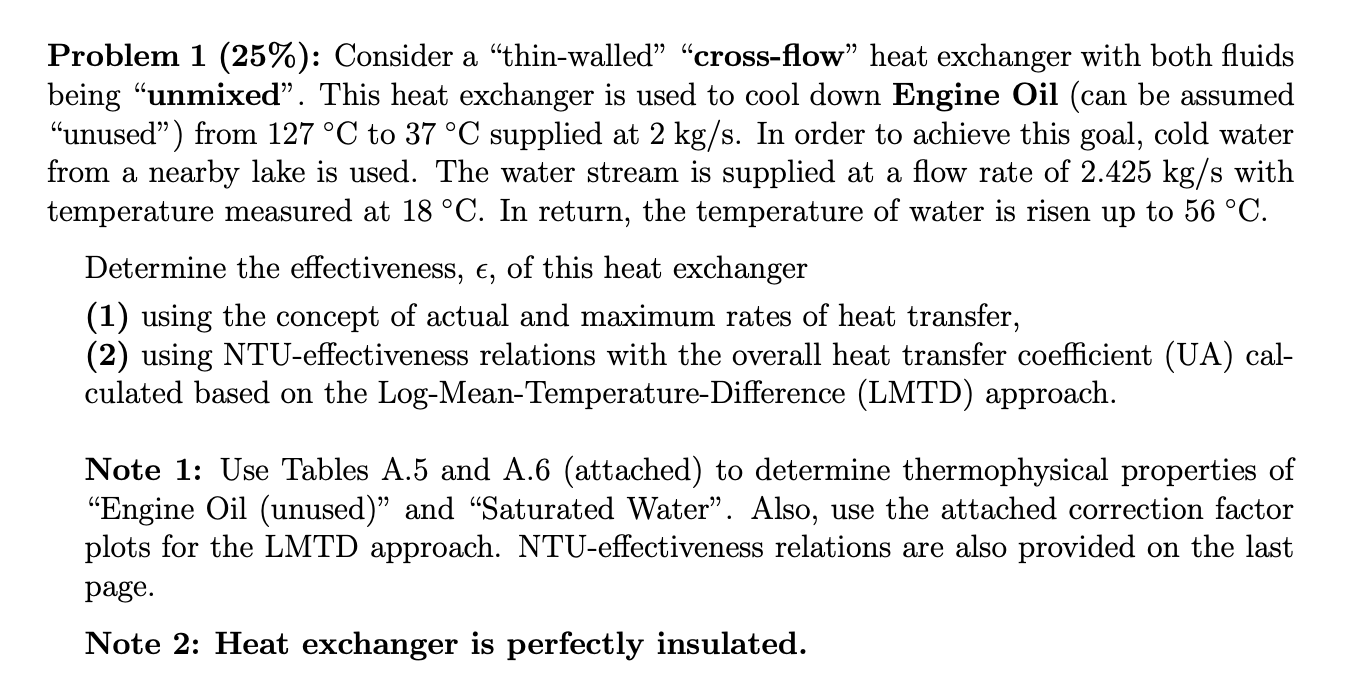 Solved for Part (2): Follow the LMTD approach with the | Chegg.com