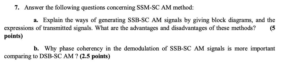 Solved 7. ﻿Answer the following questions concerning SSM-SC | Chegg.com