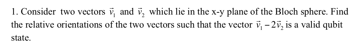 Solved 1. Consider two vectors and v, which lie in the x-y | Chegg.com