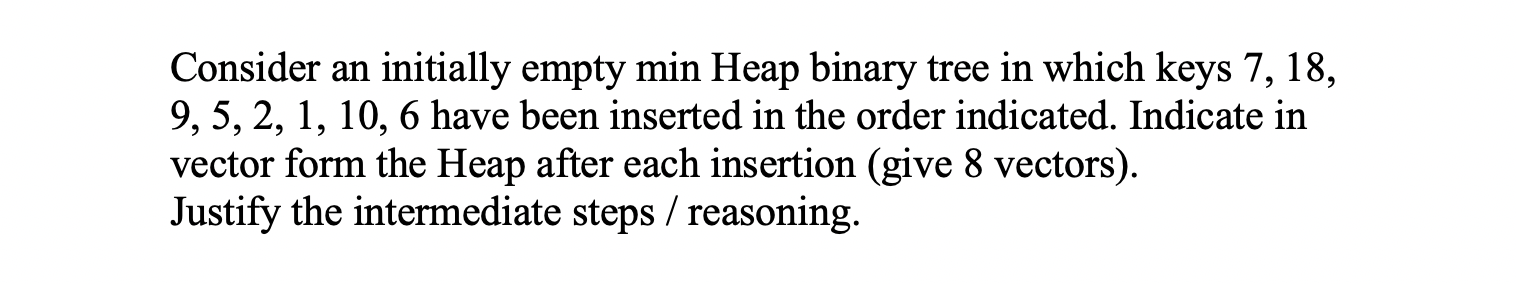 Solved Consider an initially empty min Heap binary tree in | Chegg.com